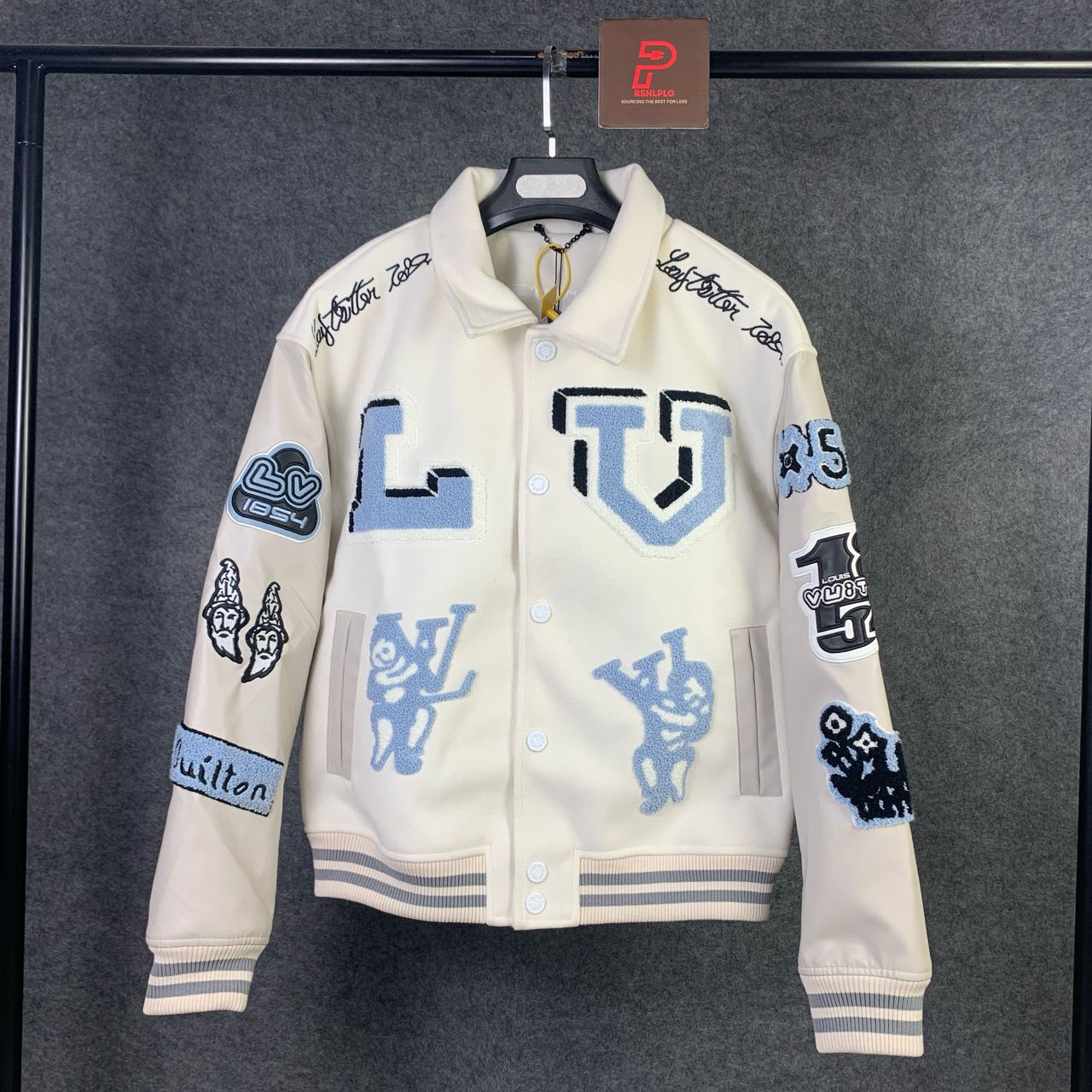 LV Multi-Patches Mixed Leather Varsity Blouson 'Milky White' – Prsnlplg