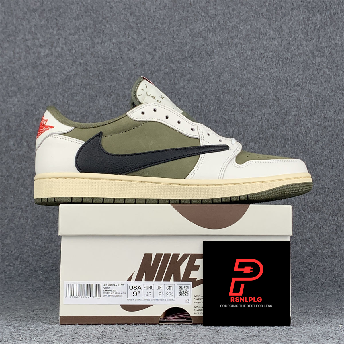 Travis Scott x Air Jordan 1 Retro Low OG SP 'Reverse Olive / Medium Ol ...