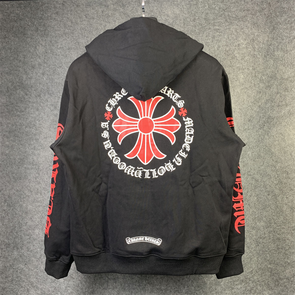 Chrome Hearts Made In Hollywood Plus Cross Zip Up Hoodie 'Black/Red ...